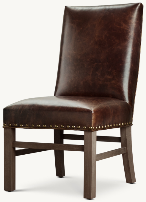 Nailhead Leather Dining Side Chair | RH