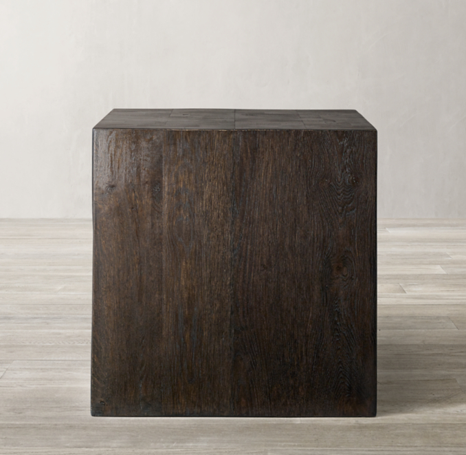 Reclaimed Oak Plinth Cube Side Table