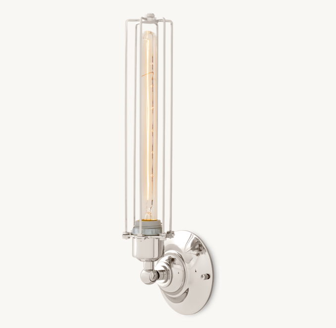 Edison Caged Tall Sconce | RH