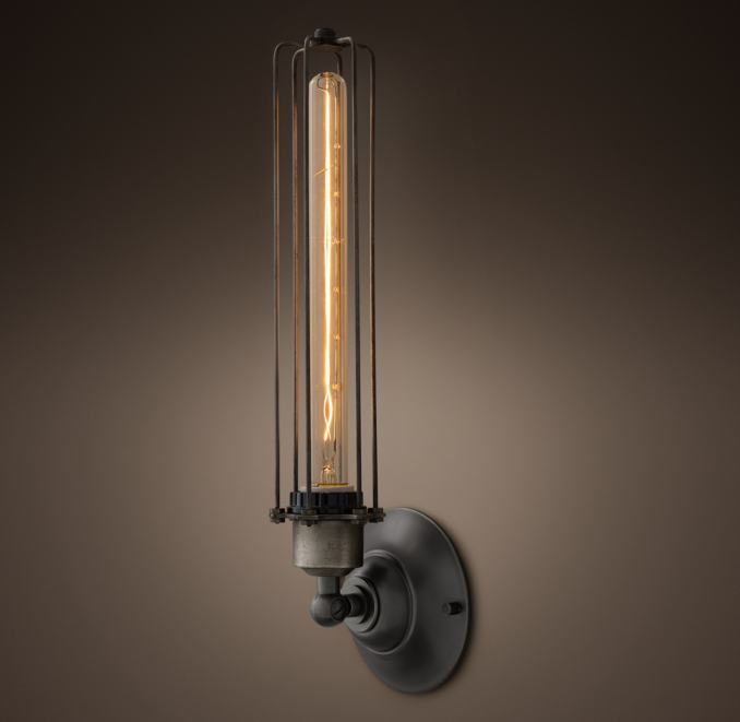 Edison Caged Tall Sconce