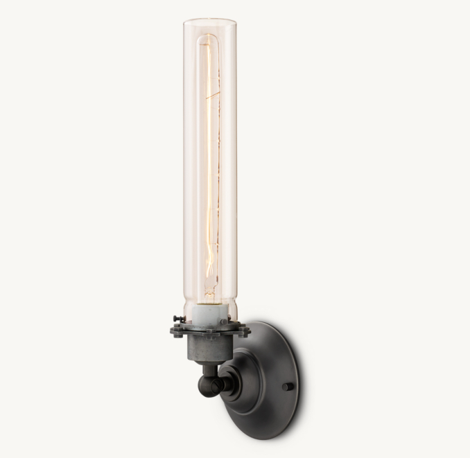Edison Glass Tall Sconce | RH
