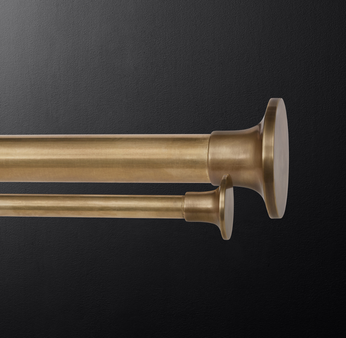 Custom Bayonne Solid Brass Rod with Flare Finials | RH