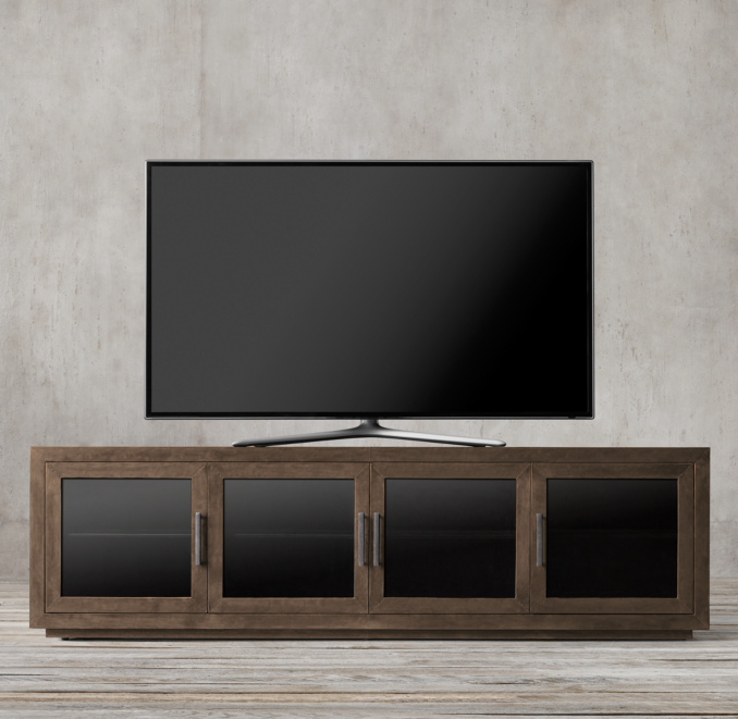 La Salle Metal-Wrapped 100" Glass Media Console