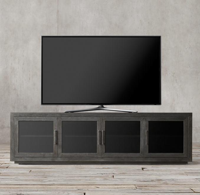 La Salle Metal-Wrapped 100" Glass Media Console