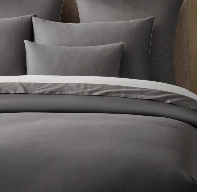 Italian Sateen Colorblock Duvet Cover | RH