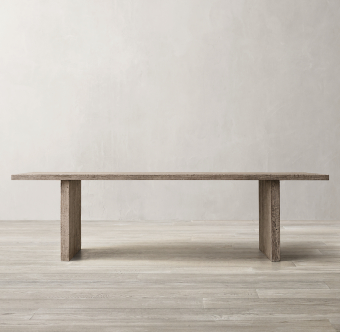 Reclaimed Oak Plank Rectangular Dining Table