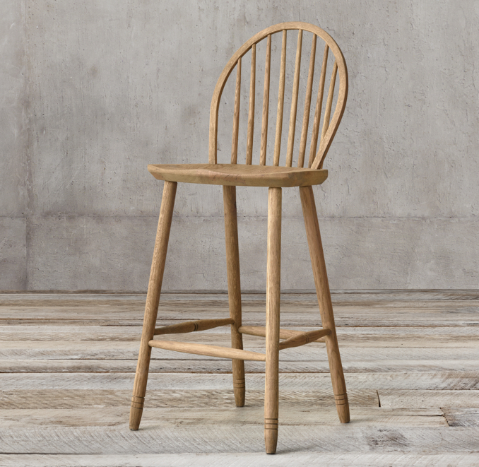 18th C. Bow Back Windsor Stool