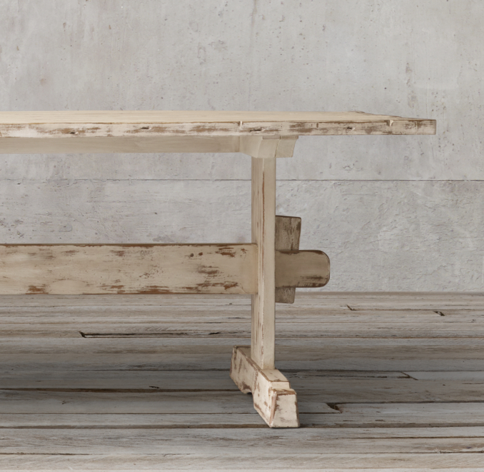 18th C. Swedish Trestle Rectangular Dining Table | RH