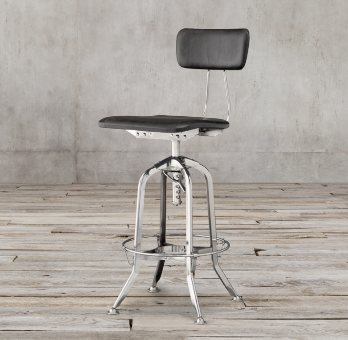 1940s Vintage Toledo Leather Bar Chair