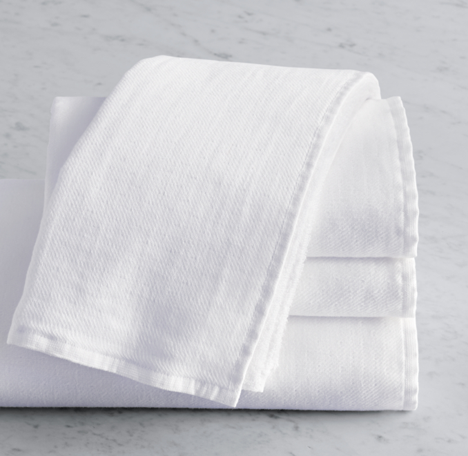 Heathered Cotton-Linen Reversible Hand Towel | RH