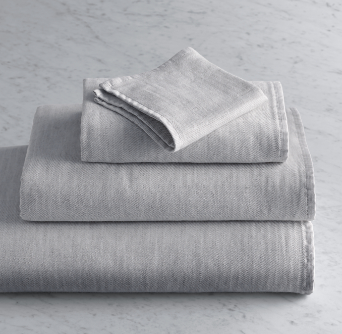 Heathered Cotton-Linen Reversible Towel Collection | RH