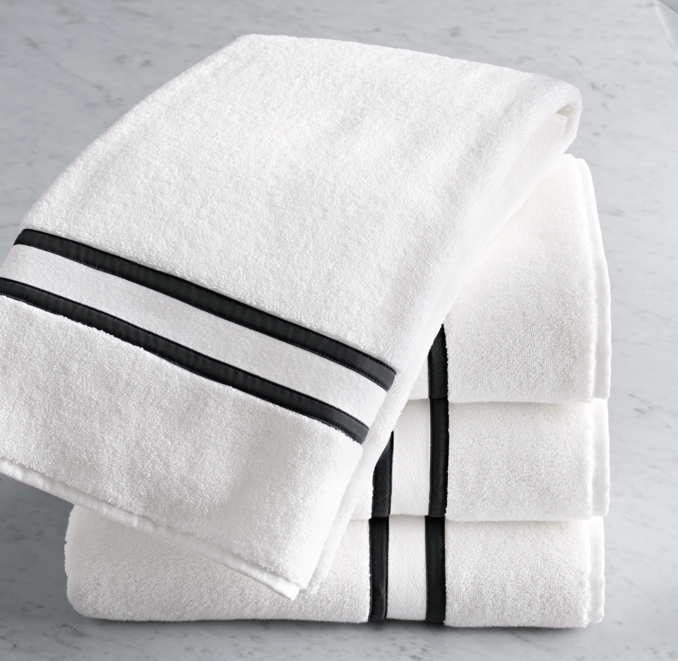 Parallel Border Turkish Cotton Bath Towel | RH
