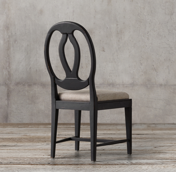 18th C. Gustavian Medallion Fabric Side Chair RH