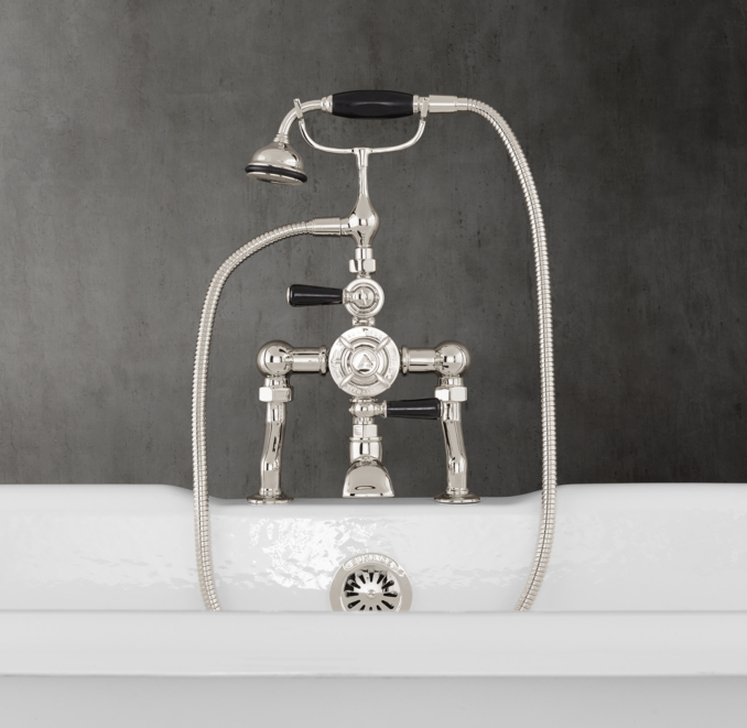 1900 Classic Deck-Mount Exposed Thermostatic Tub Fill & Handheld Shower ...