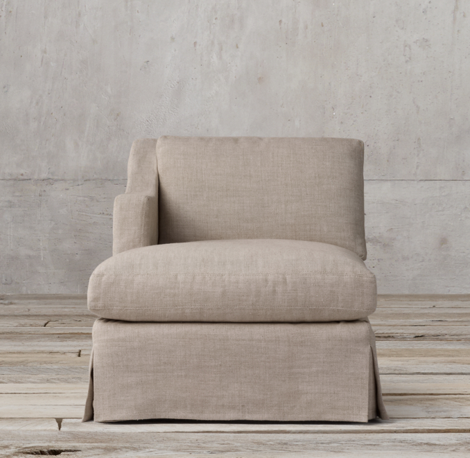 Petite Belgian Slope Arm Slipcovered Left-Arm Chaise | RH