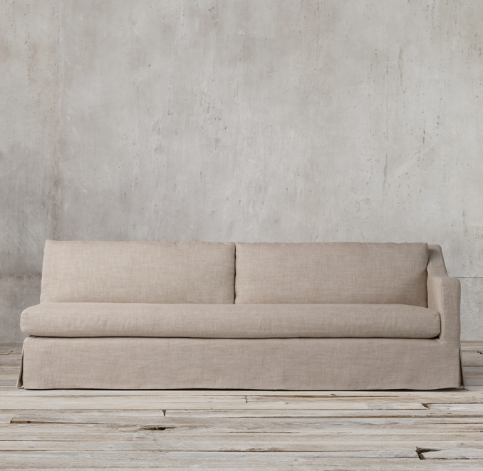 Belgian Classic Slope Arm Slipcovered Right-Arm Bench-Seat Sofa