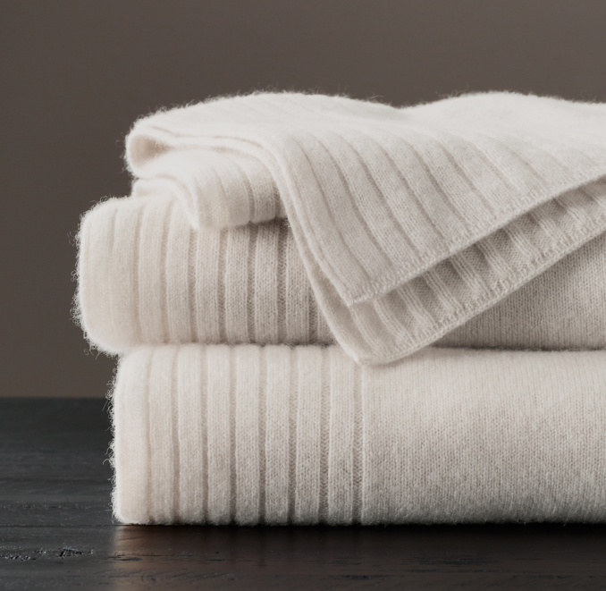Luxe Cashmere Oversized Bed Throw | RH