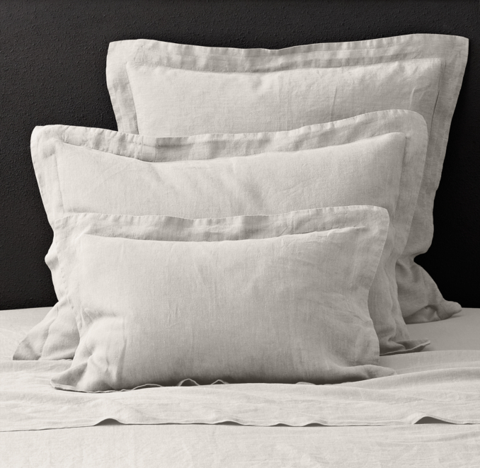Stonewashed Belgian Flax Linen Flange Sham
