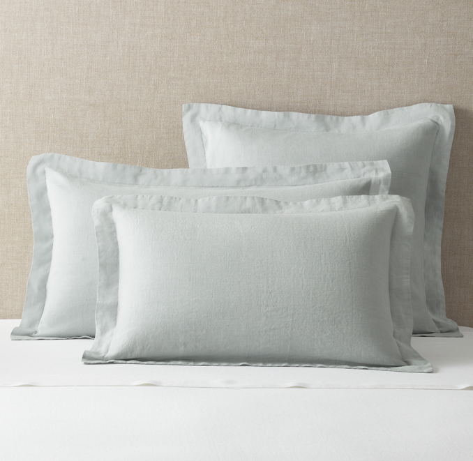 Stonewashed Belgian Flax Linen Flange Sham