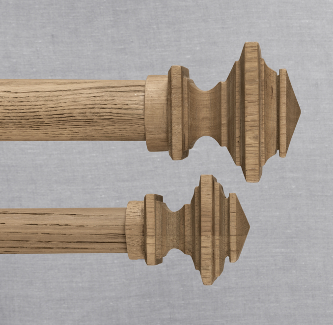 Estate Weathered Oak Square Finials (Set of 2) - Weathered Oak