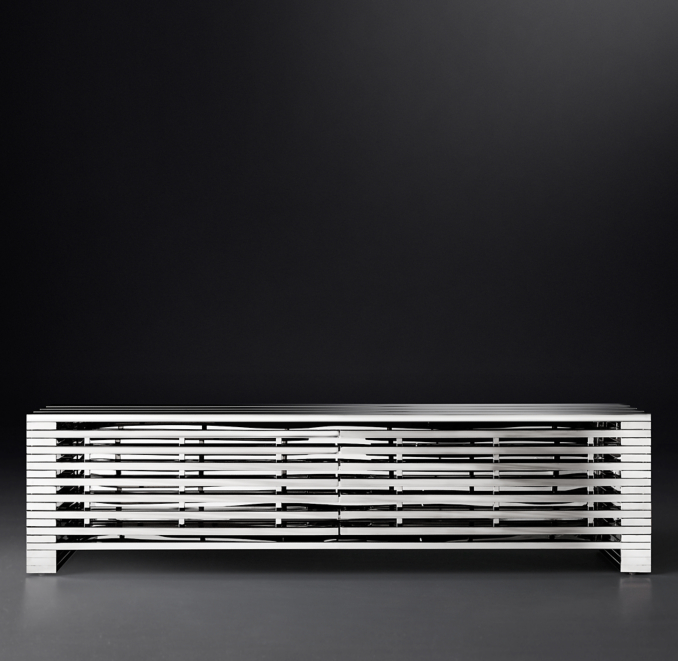Stainless Steel Slat Media Console