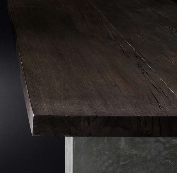 Concrete Pier Rectangular Dining Table RH
