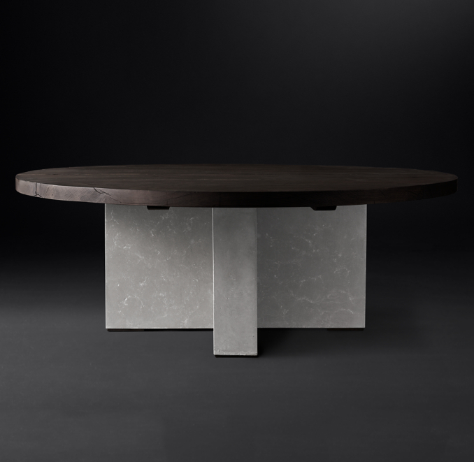Concrete Pier Round Dining Table
