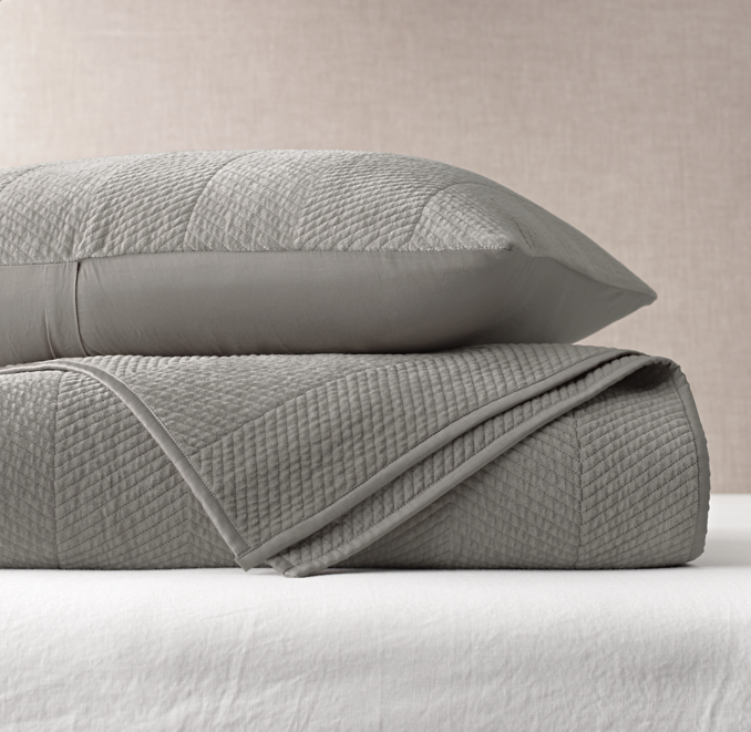 Velvet Chevron Stitch Coverlet | RH