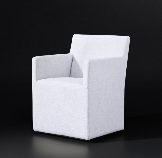 Ellison Track Arm Fabric Dining Armchair | RH