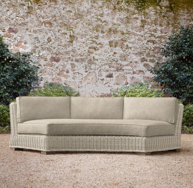 Provence Luxe Rounded Armless Sofa - Chalk