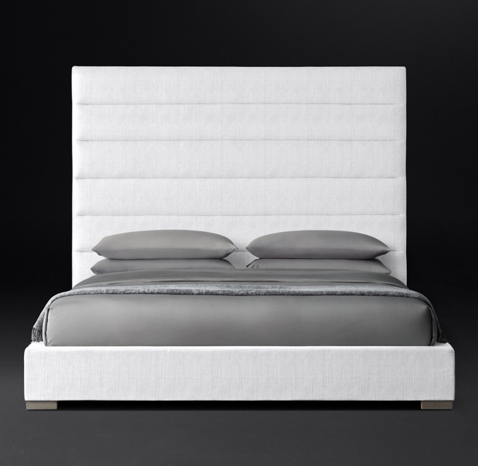 Modena Panel Horizontal Channel Fabric Platform Bed