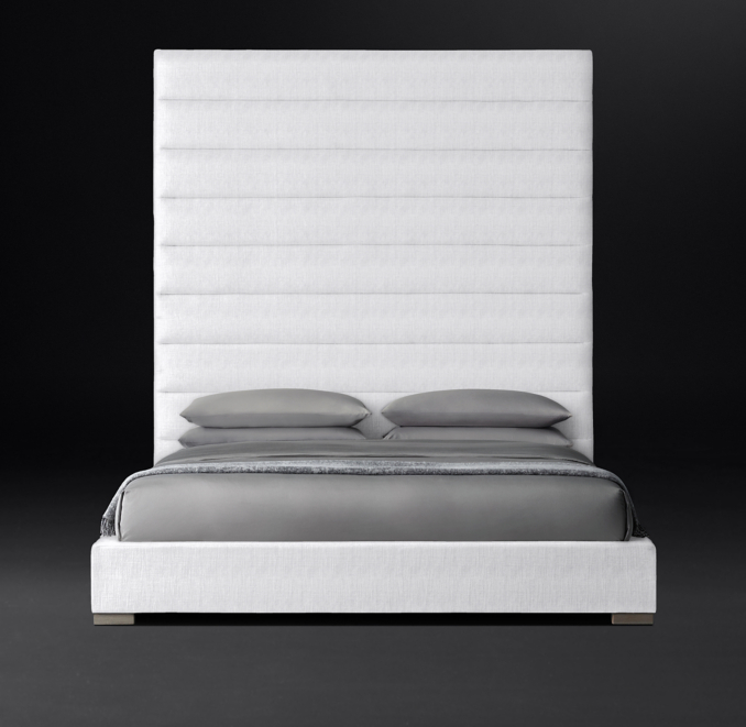 Modena Horizontal Channel Panel Fabric Platform Bed