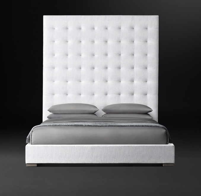 Modena Panel Box-Tufted Fabric Platform Bed