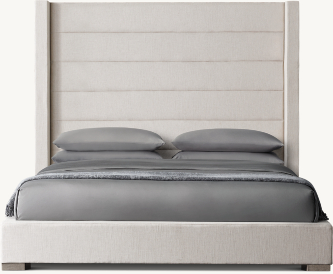 Modena Horizontal Channel Shelter Fabric Platform Bed | RH