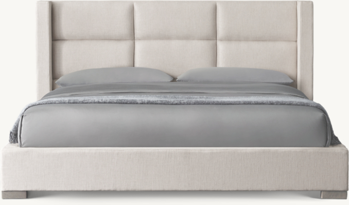 Modena Fabric Rectangular Channel Shelter Platform Bed | RH