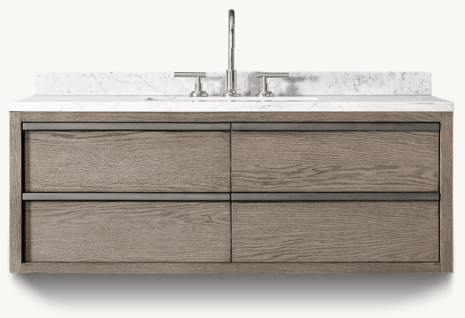 French Contemporary Glass Triple-Door Media Console | RH