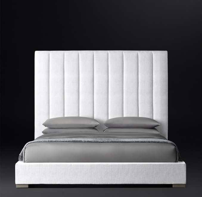 Modena Vertical Channel Panel Fabric Platform Bed