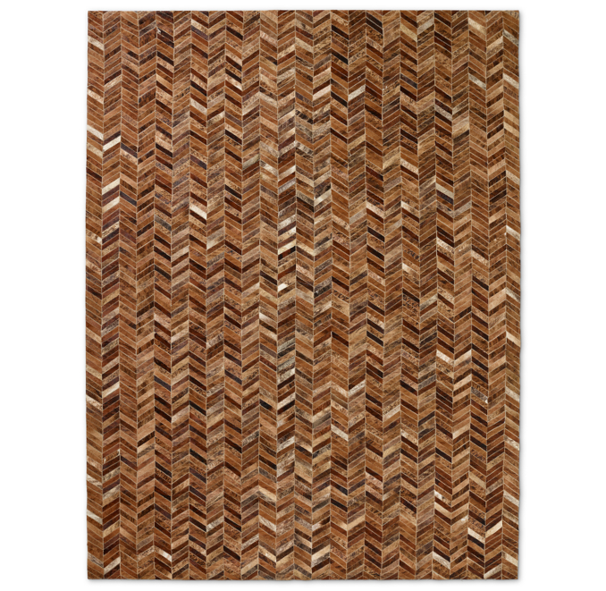 Chevron Cowhide Rug - Marled