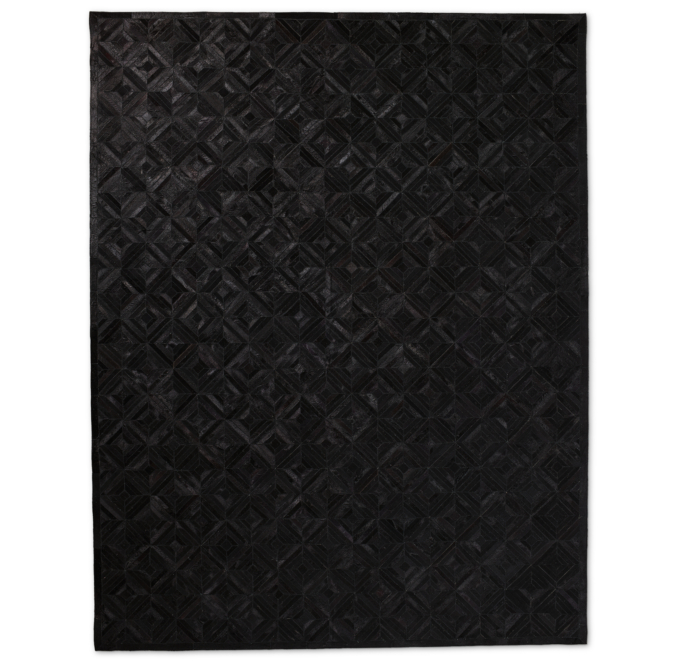 Diamond Cowhide Rug - Black