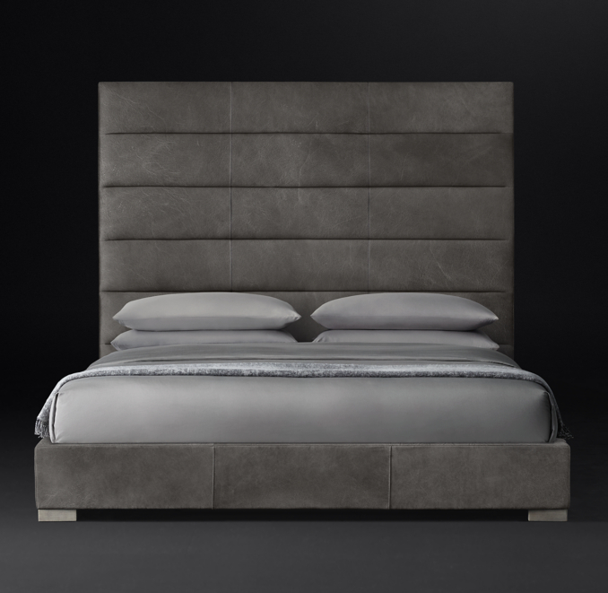 Modena Panel Horizontal Channel Leather Platform Bed