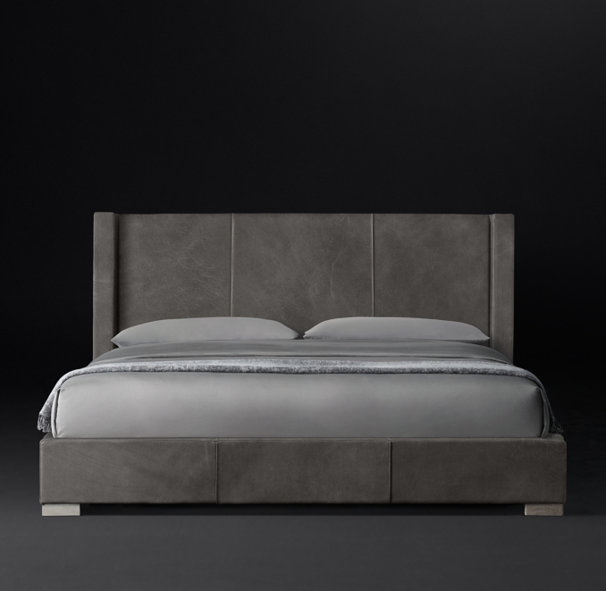 Modena Leather Shelter Platform Bed