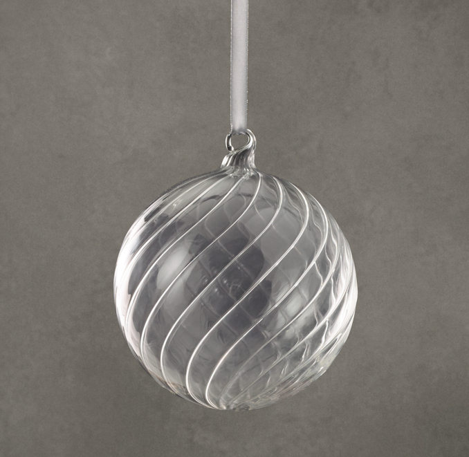 Artisan Handblown Glass Swirl Balls Large (Set of 4)