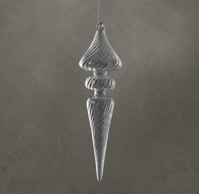 Artisan Handblown Glass Swirl Finials Small