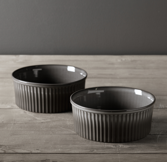 Revol Classic French Porcelain Large Souffle Dish (Set of 2)