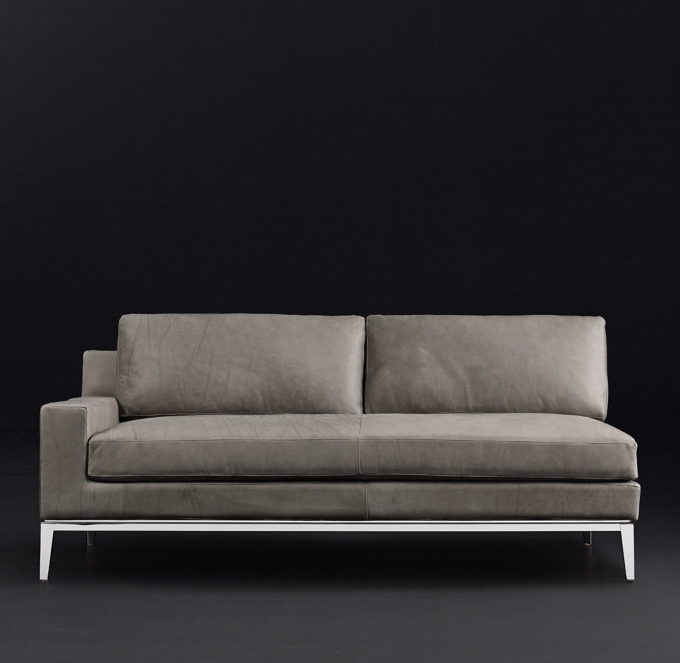 Italia Track Arm Leather Left Arm Sofa RH