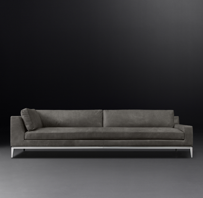 Italia Track Arm Leather Right Arm Return Sofa RH TEEN