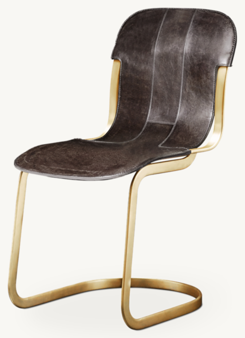 Rizzo Leather Dining Side Chair | RH