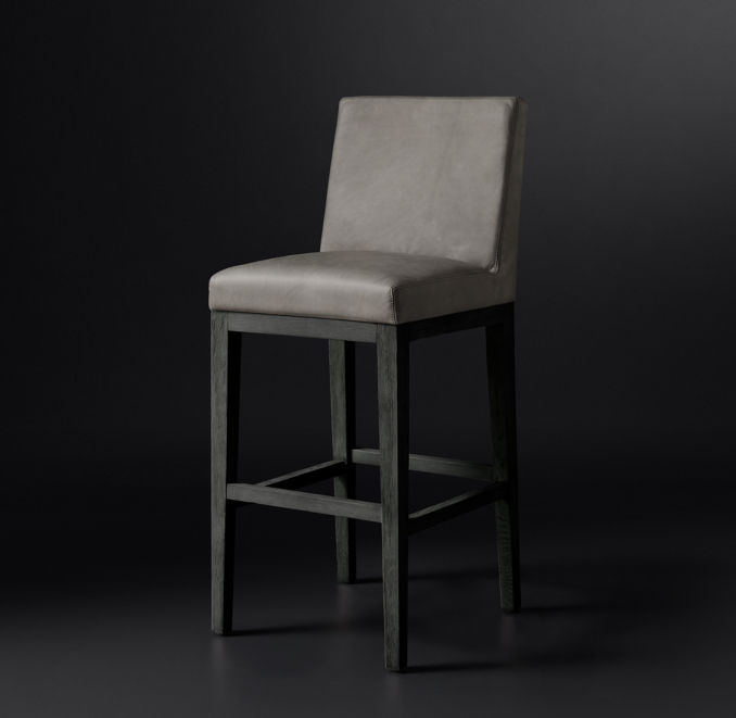 Morgan Armless Leather Bar & Counter Stool | RH