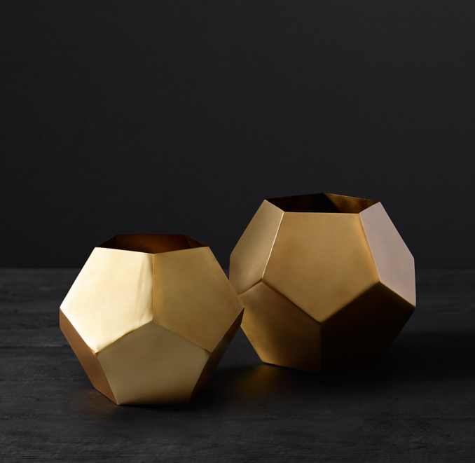 Brass Geometric Vessel