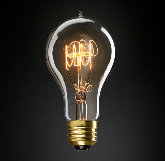 A23 Amber E26 Quad-Loop Filament Incandescent Bulb